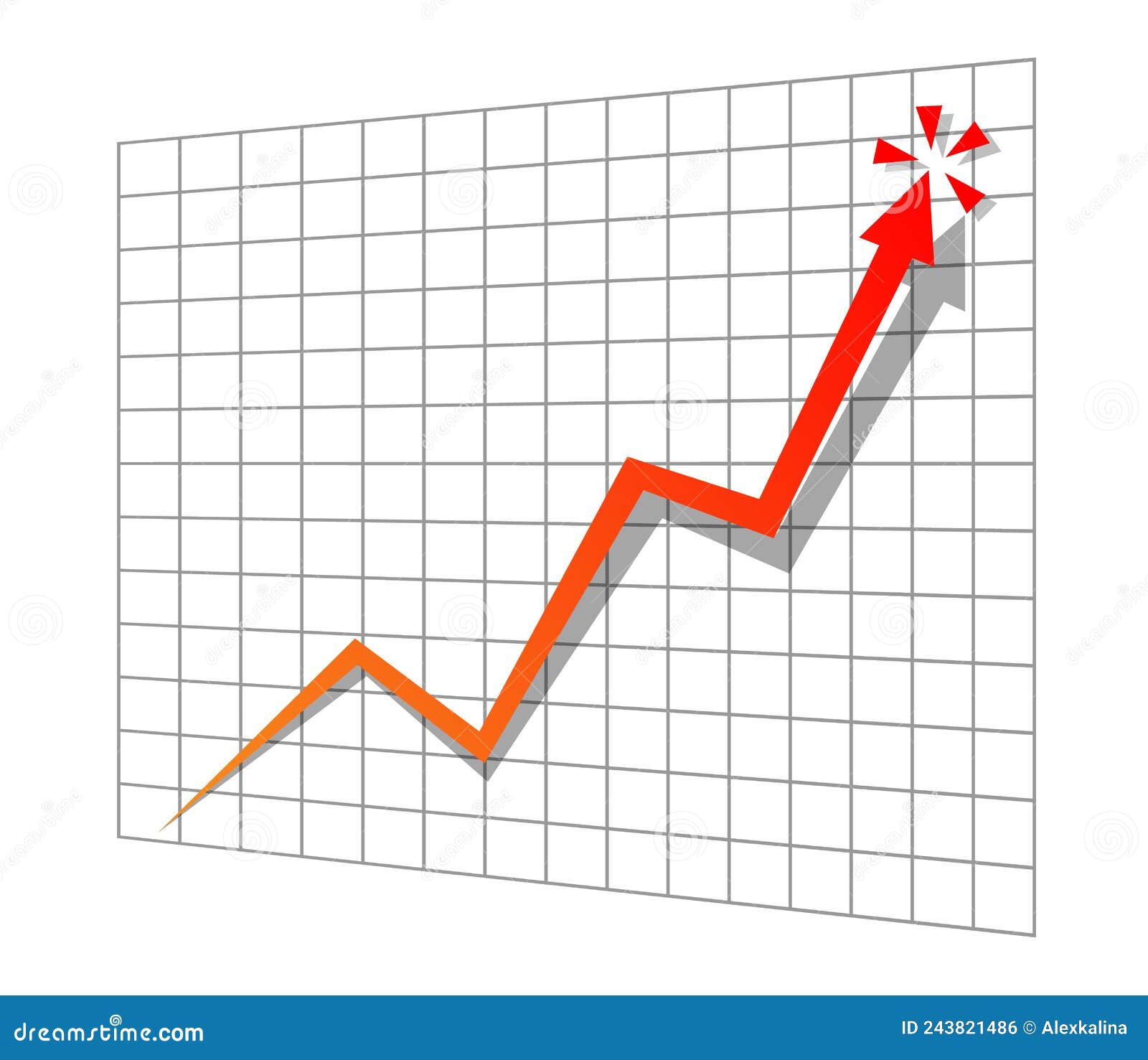 Graph with Increase Report. Diagram with Rise and Gain Progress Stock ...