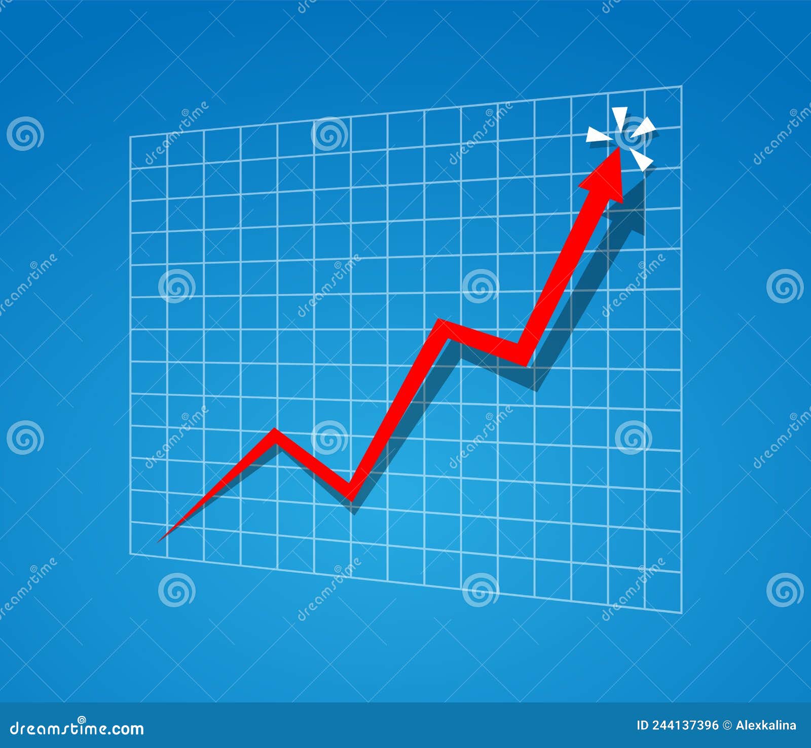 Graph with Increase Report. Diagram with Rise and Gain Progress Stock ...