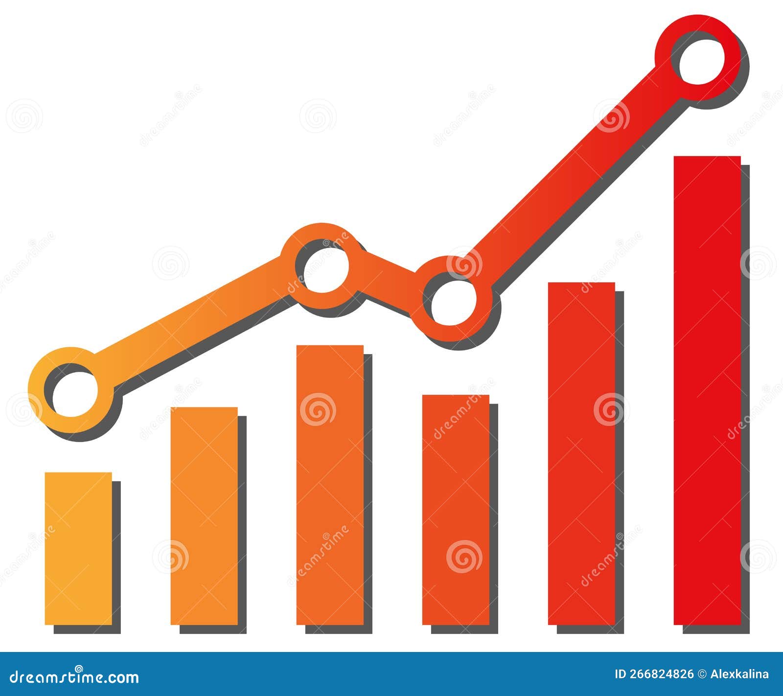 Graph with Increase Report. Diagram with Rise and Gain Progress Stock ...
