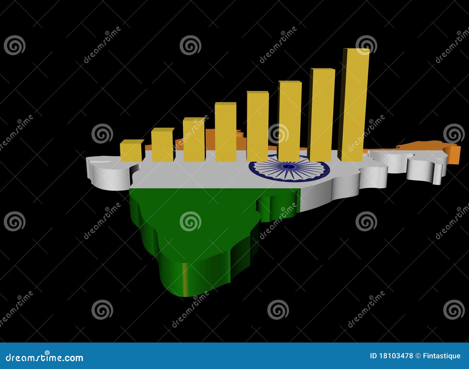 Graph on India map flag stock illustration. Illustration of indian ...