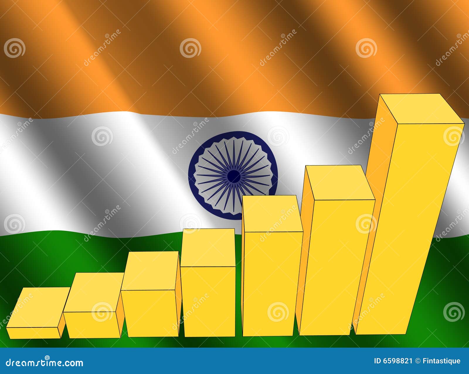 Graph and Indian flag stock illustration. Illustration of investment ...