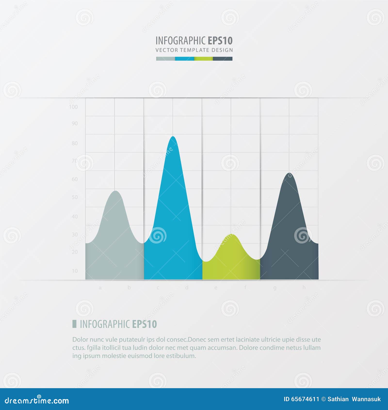 Graph and Infographic Design Green, Blue, Gray Color Stock Vector ...