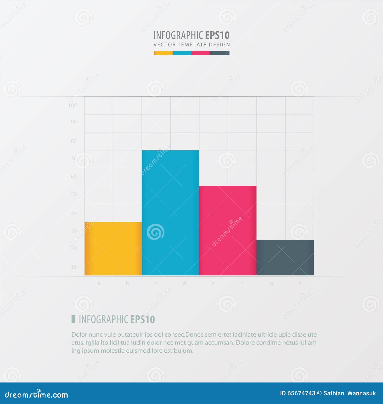 Graph and Infographic Design Yellow, Blue, Pink Color Stock Vector ...