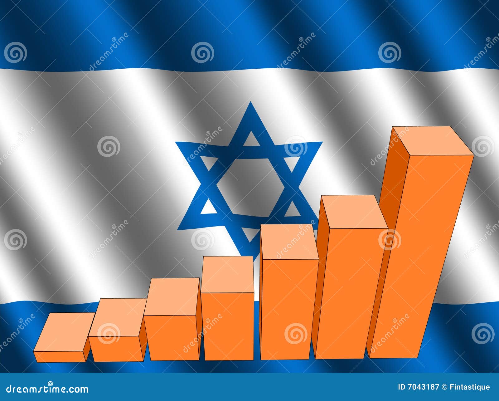 Graph on Israeli flag stock illustration. Illustration of business ...