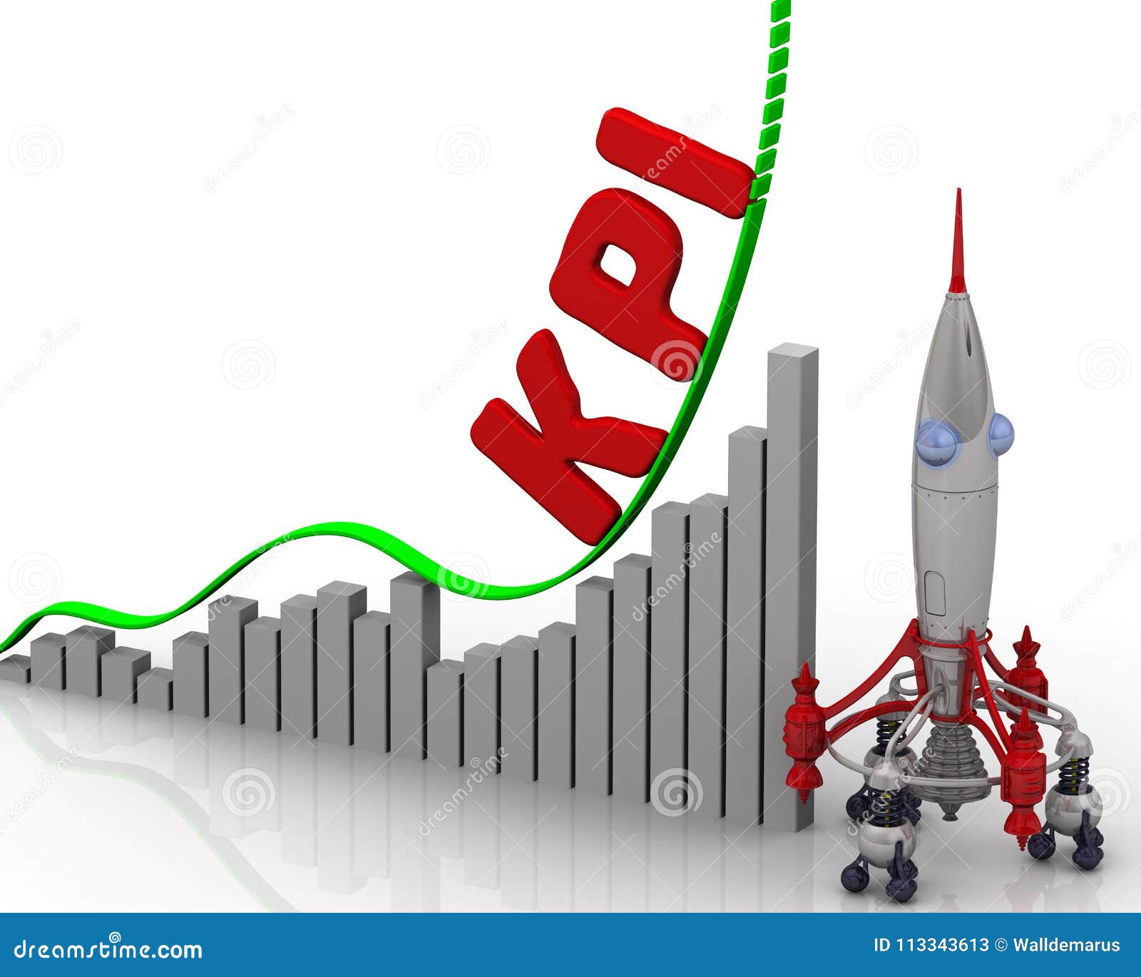 The Graph of KPI Key Performance Indicator Growth Stock Illustration ...