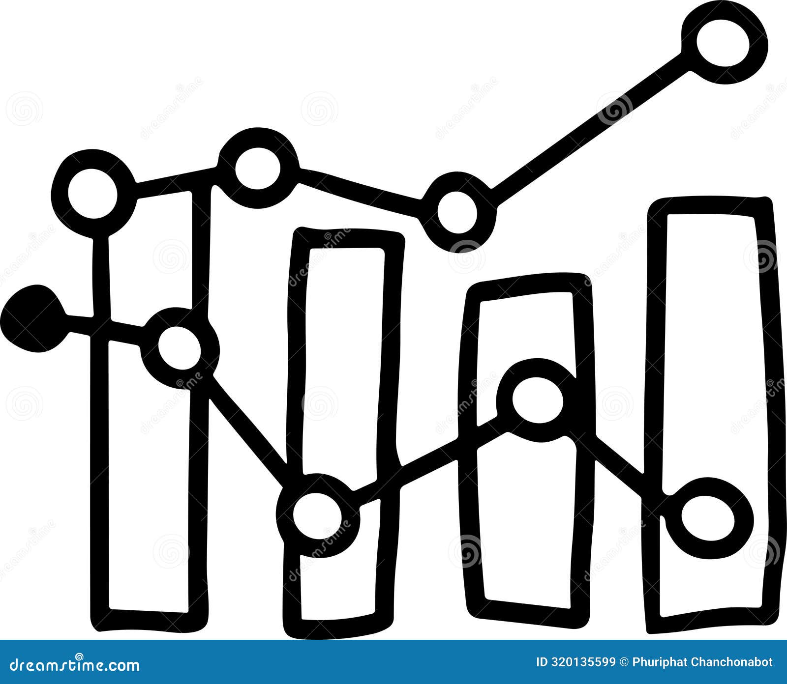 A Graph with a Line Going Up and a Box with a Number on it Stock Vector ...