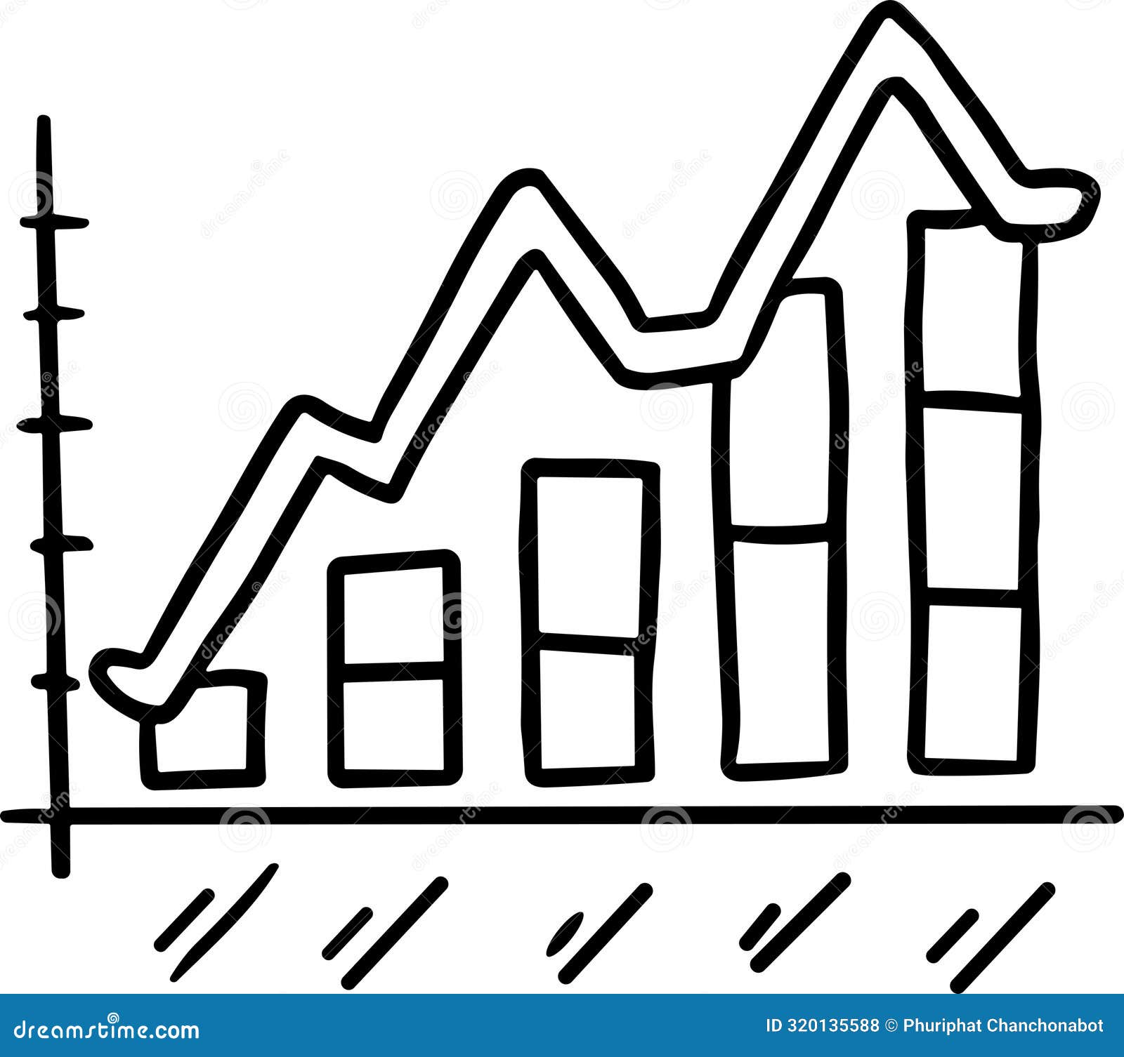 A Graph with a Line Going Up and a Box with a Number on it Stock Vector ...