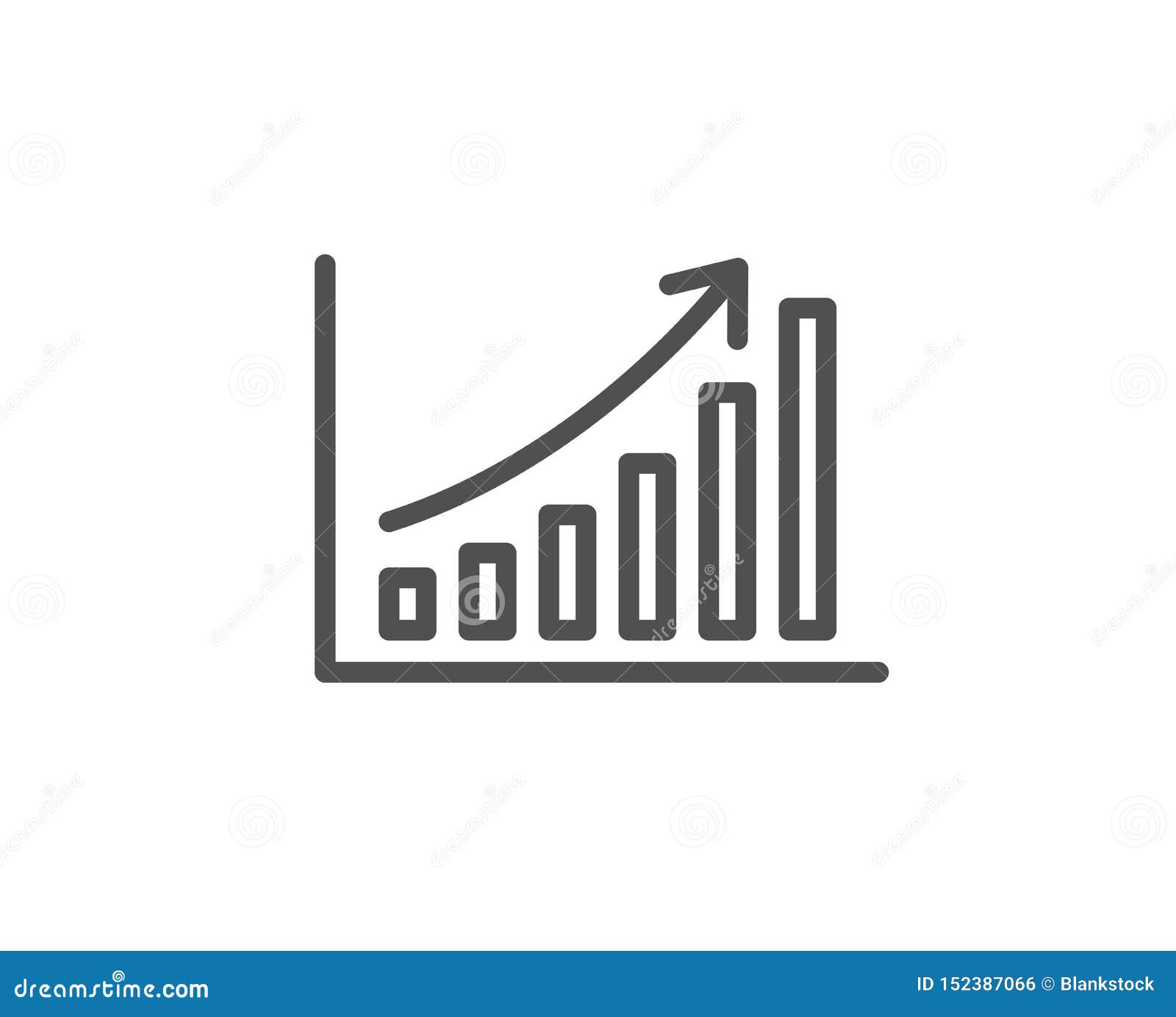 Graph Line Icon. Column Chart Sign. Vector Stock Vector - Illustration ...