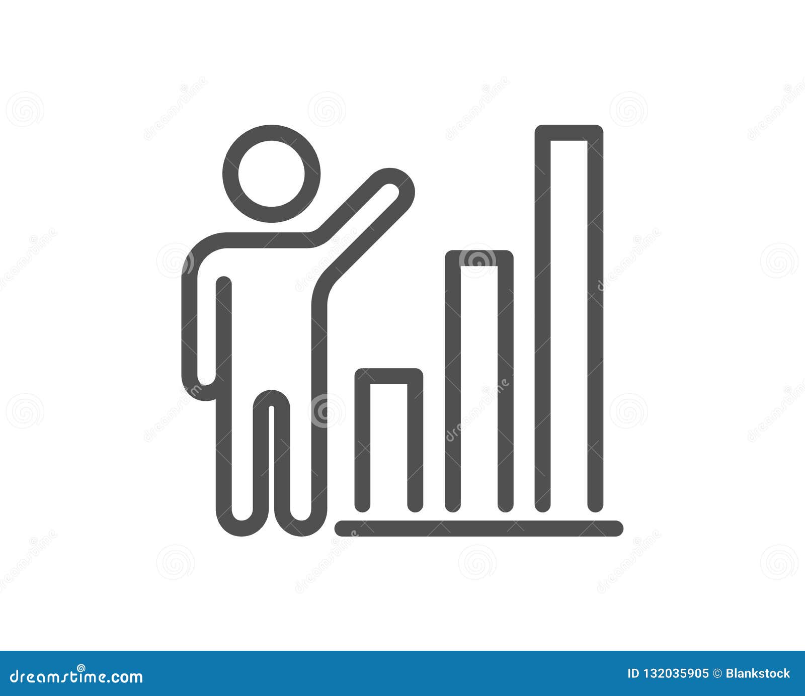 Graph Line Icon. Column Chart Sign. Vector Stock Vector - Illustration ...