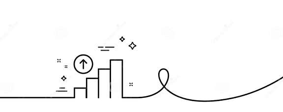 Graph Line Icon. Column Chart Sign. Continuous Line with Curl. Vector ...