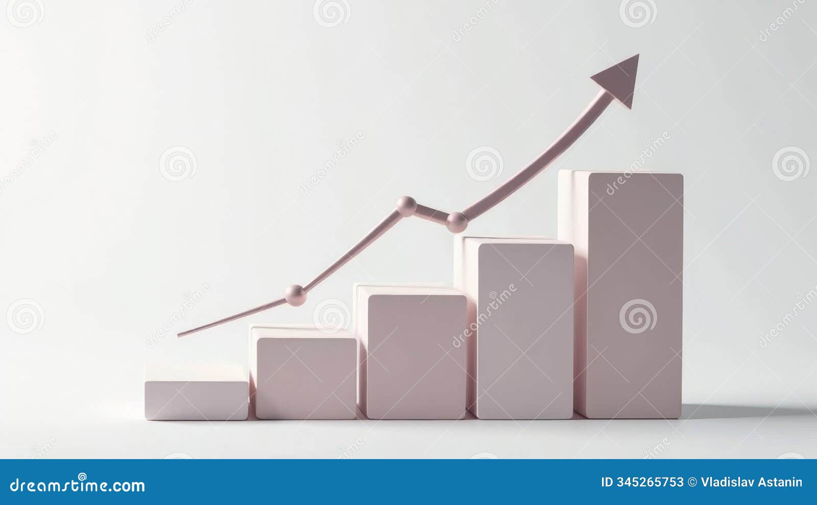 A Graph Line Rising through Simple Blocks, Symbolizing Steady Growth ...