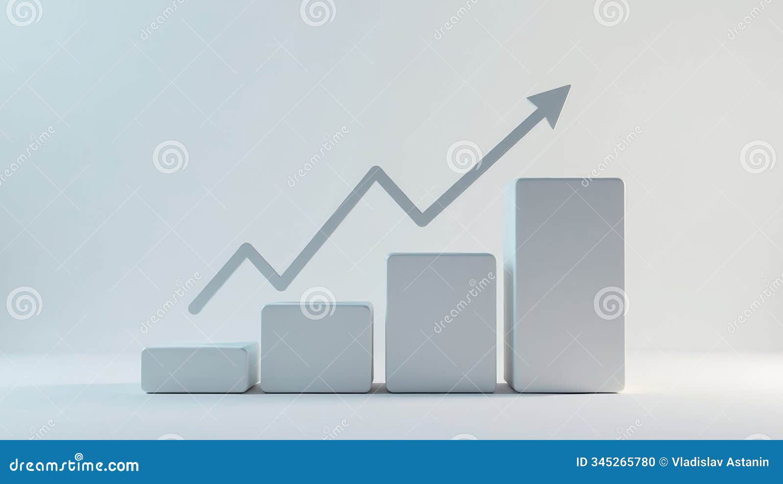 A Graph Line Rising through Simple Blocks, Symbolizing Steady Growth ...