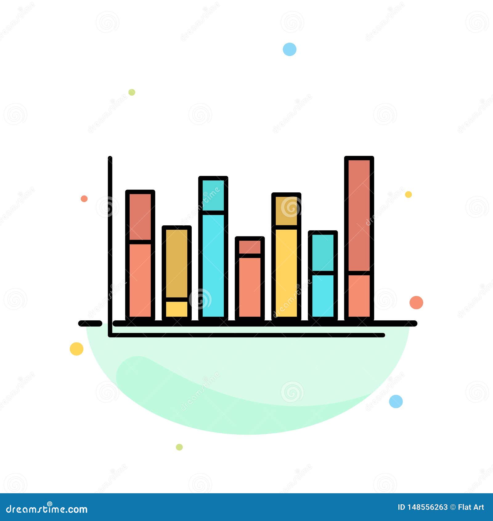 Graph, Line, Up, Down, Abstract Flat Color Icon Template Stock Vector ...