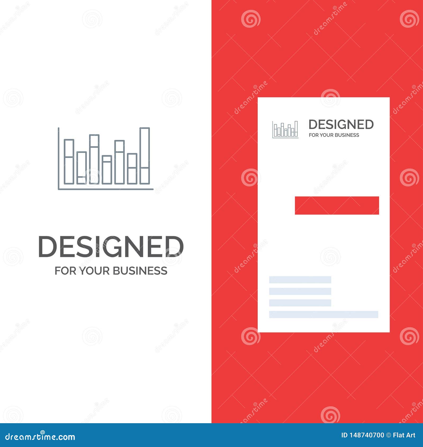 Graph, Line, Up, Down, Grey Logo Design and Business Card Template ...