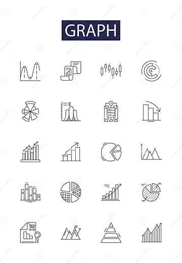 Graph Line Vector Icons and Signs. Chart, Diagram, Plot, Network, Curve ...