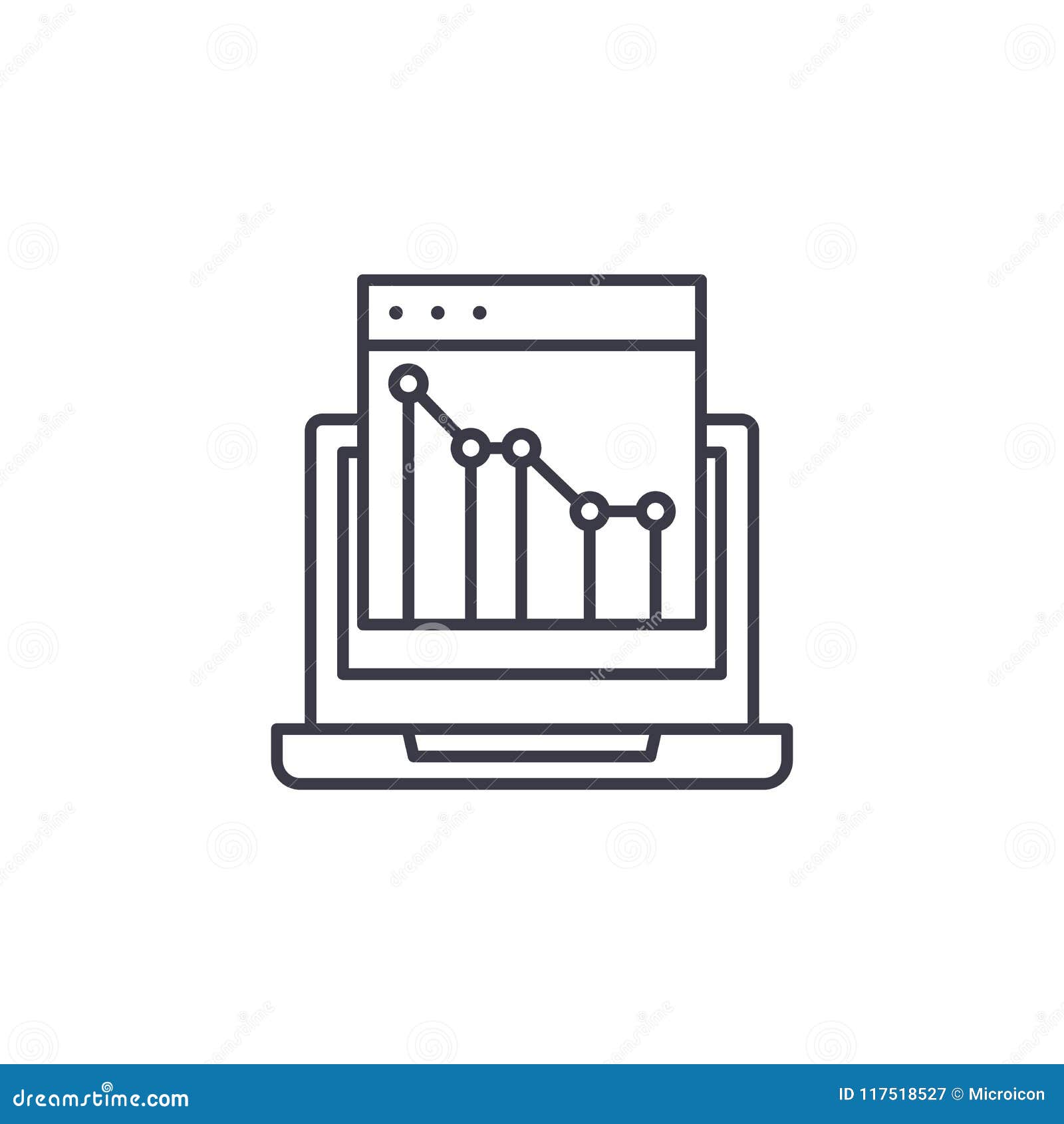 Graph Linear Icon Concept. Graph Line Vector Sign, Symbol, Illustration ...