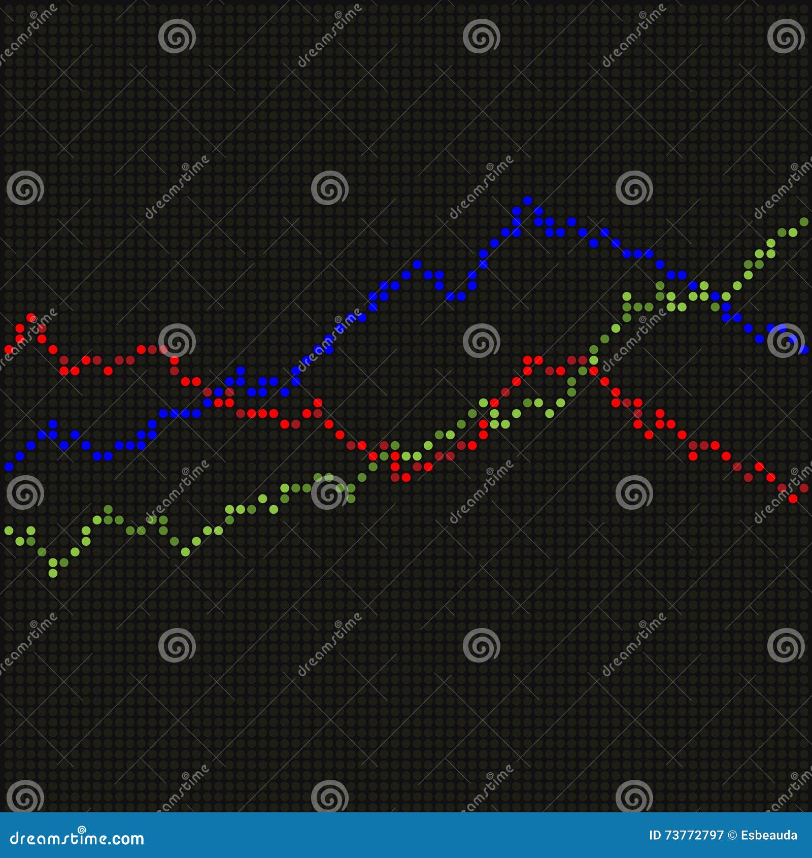 Graph lines on LED screen stock vector. Illustration of digital - 73772797