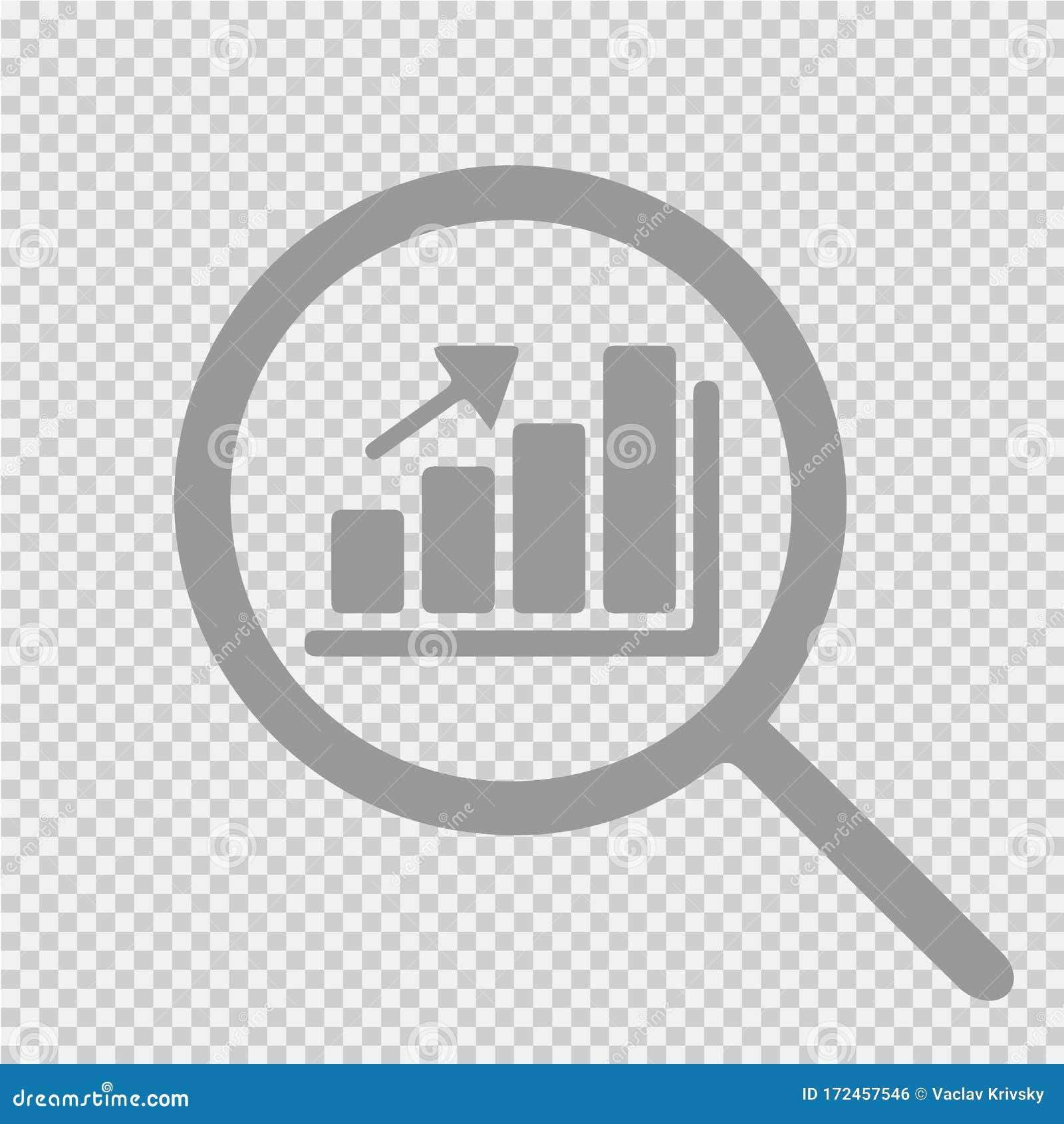 Graph and Magnifying Glass. Business Data Stock Vector - Illustration ...