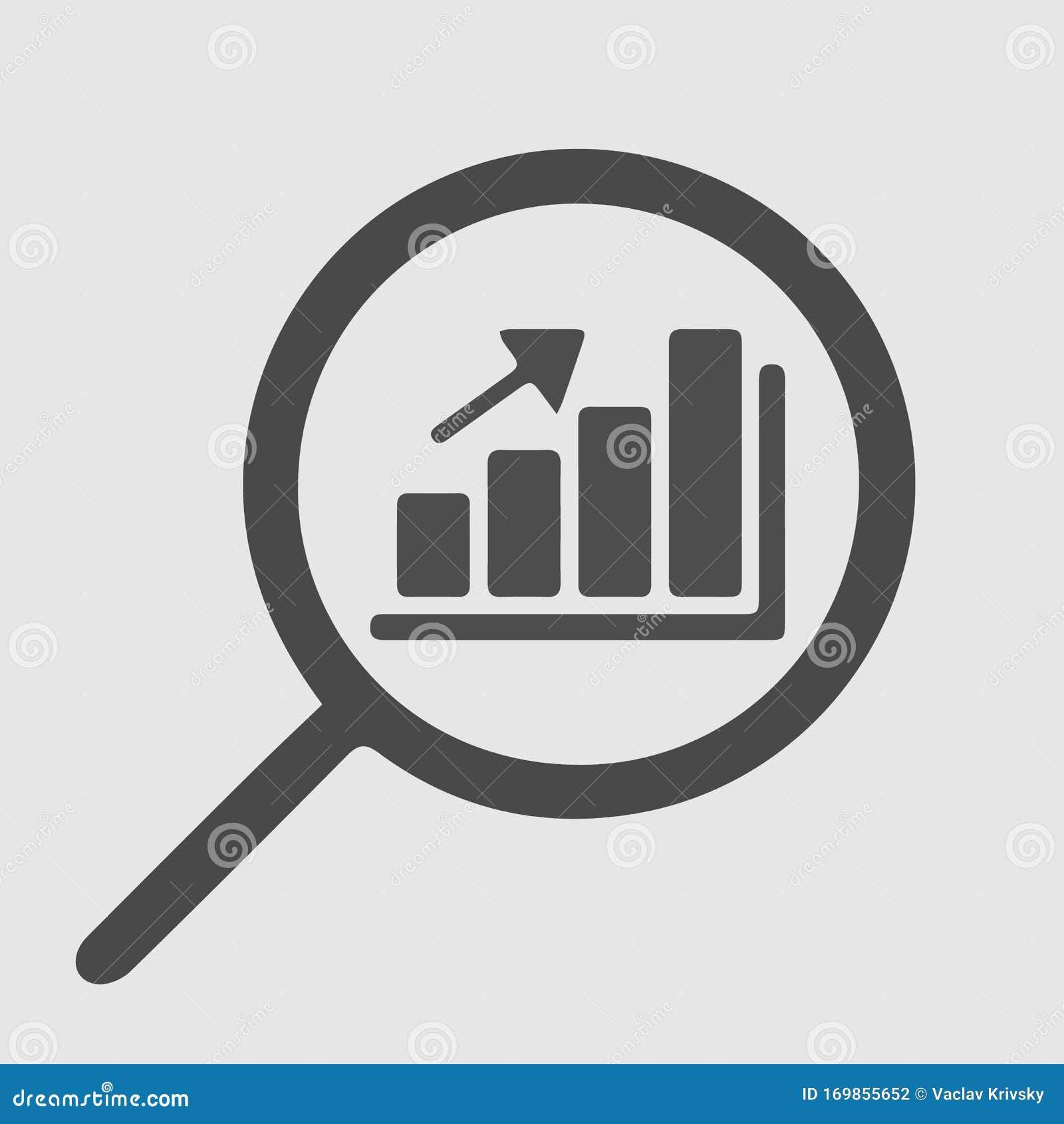Graph and Magnifying Glass. Stock Vector - Illustration of economy ...
