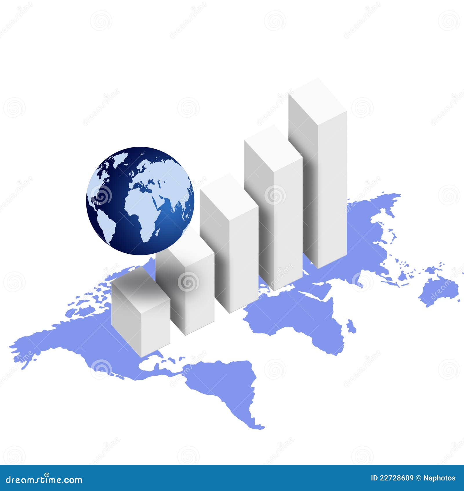 Graph with map stock illustration. Illustration of gain - 22728609