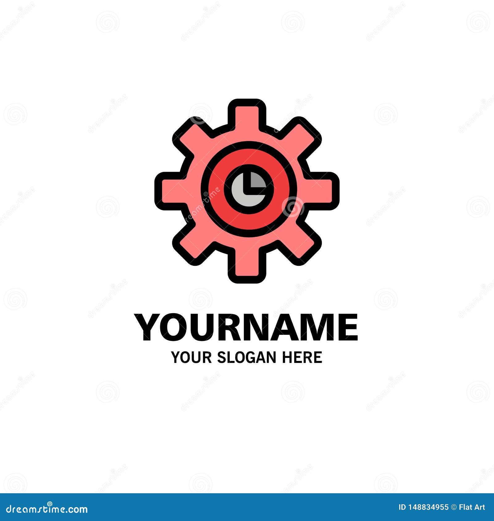 Graph, Marketing, Gear, Setting Business Logo Template. Flat Color ...