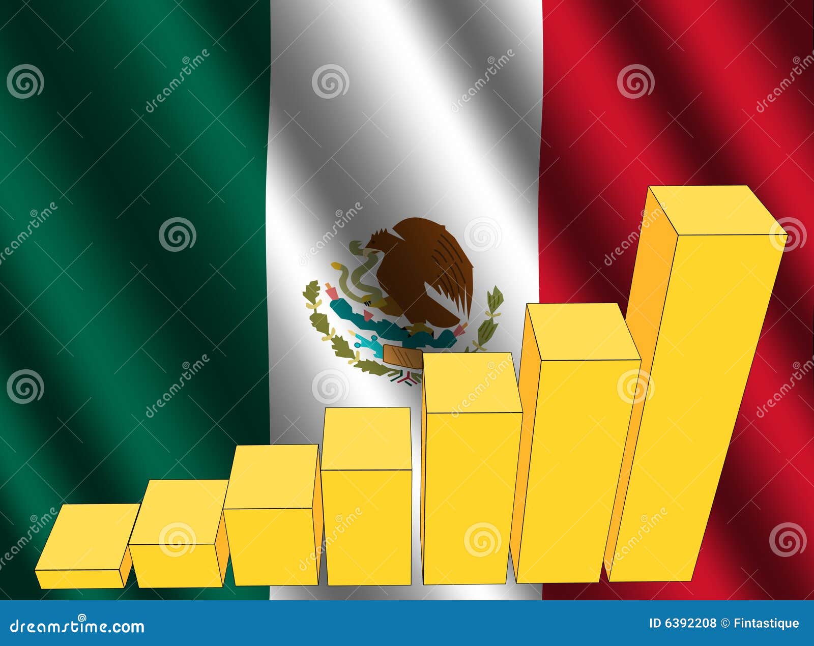 Graph and Mexican flag stock illustration. Illustration of market - 6392208