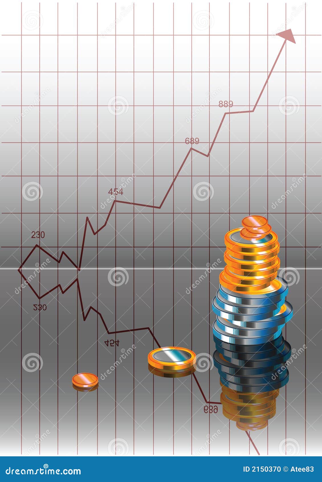 Graph, money stock illustration. Illustration of finance - 2150370