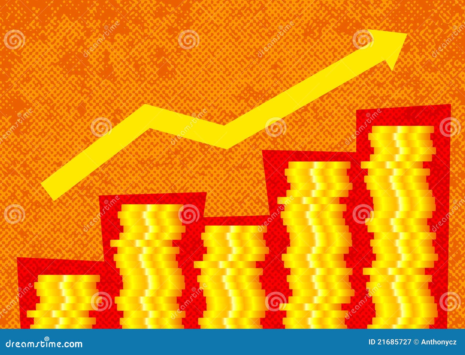 Graph with money stock vector. Illustration of improvement - 21685727