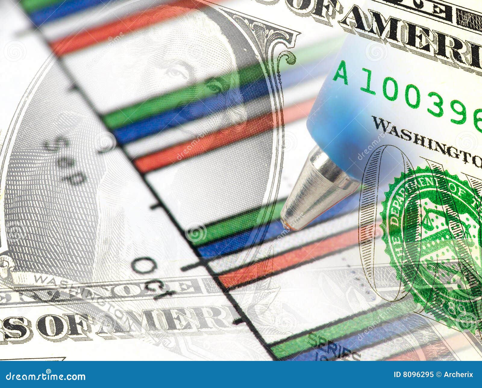 Graph and money stock image. Image of account, finance - 8096295