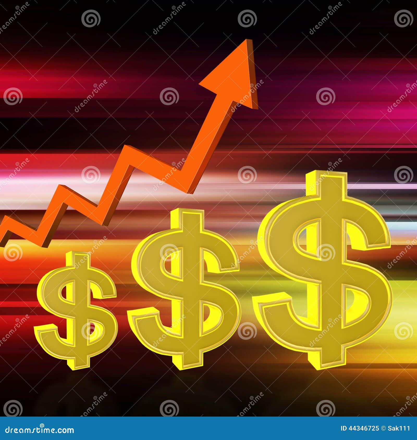 Graph with Money on Abstract Background Stock Illustration ...