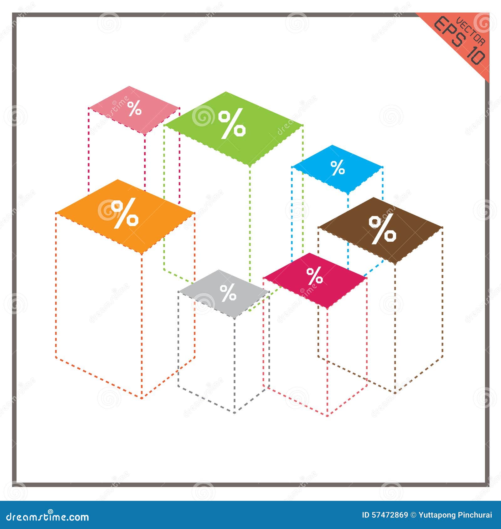 Graph Money Dollar Set Infographics Design Color Vector Stock Vector ...