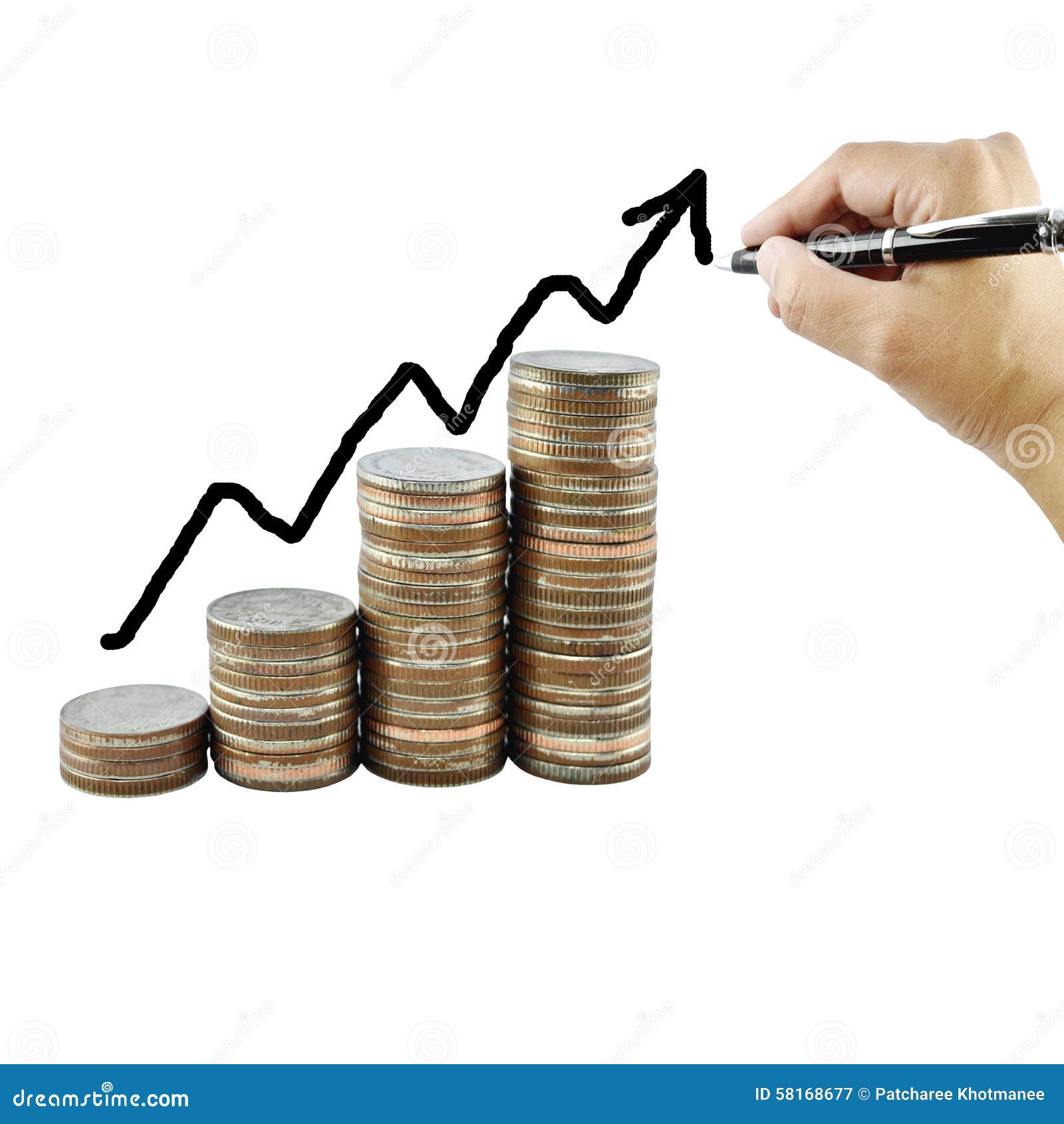 Graph On Money Growth Concept In Business Stock Image - Image of ...