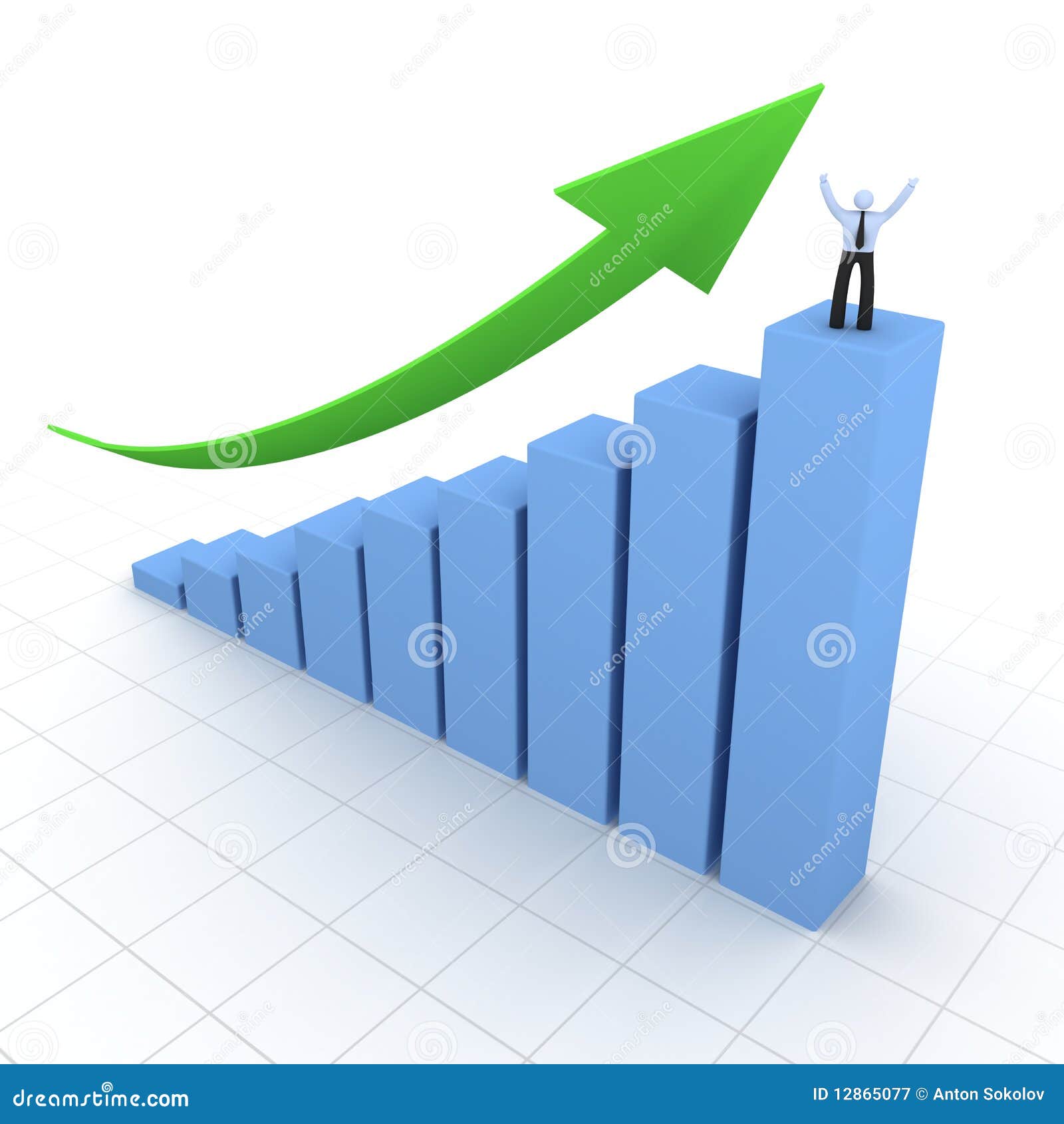 Graph moving up stock illustration. Illustration of progress - 12865077