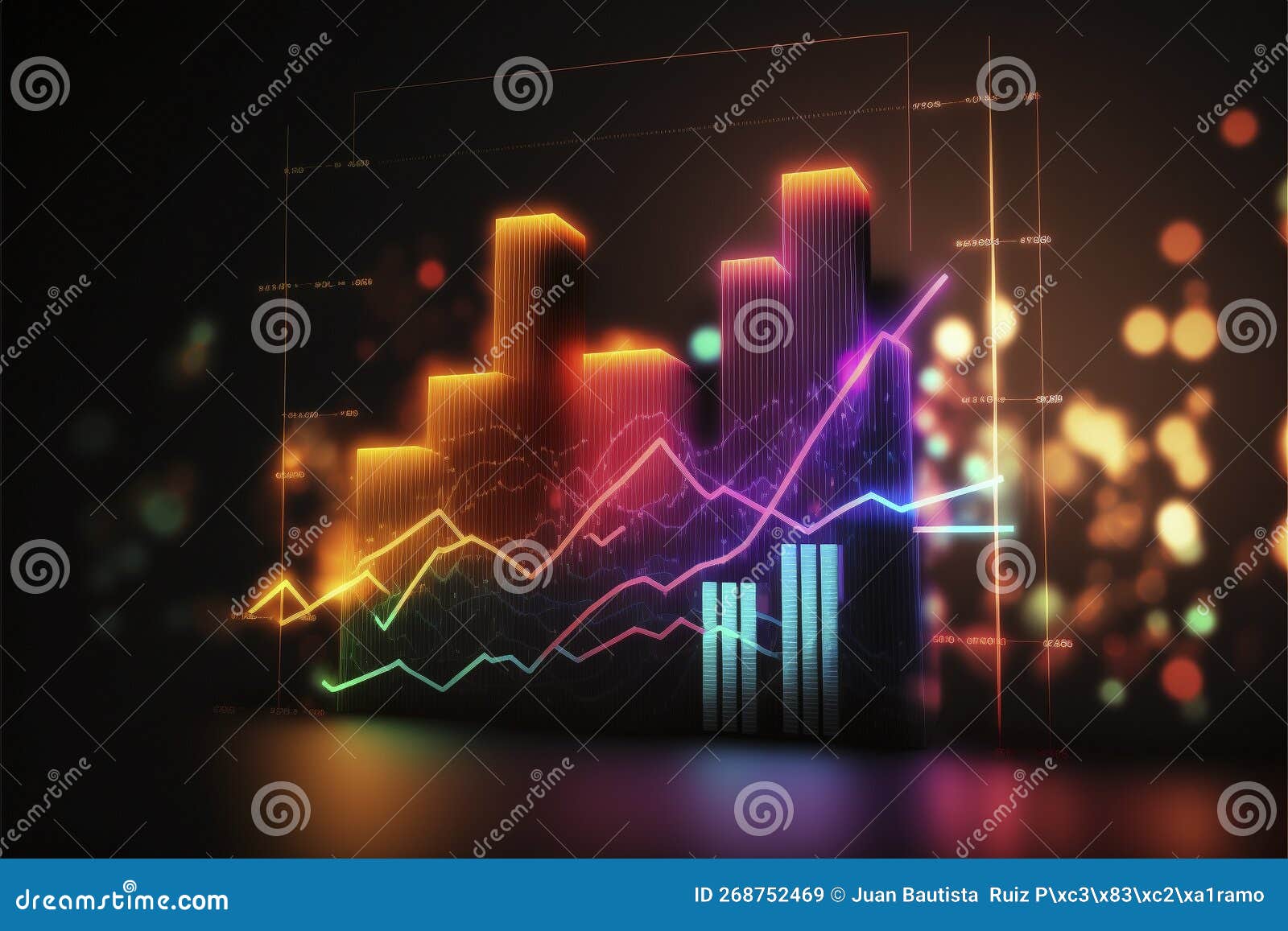 Graph Neon for Design Website, Advertising, Promotion, Banner. Analysis ...