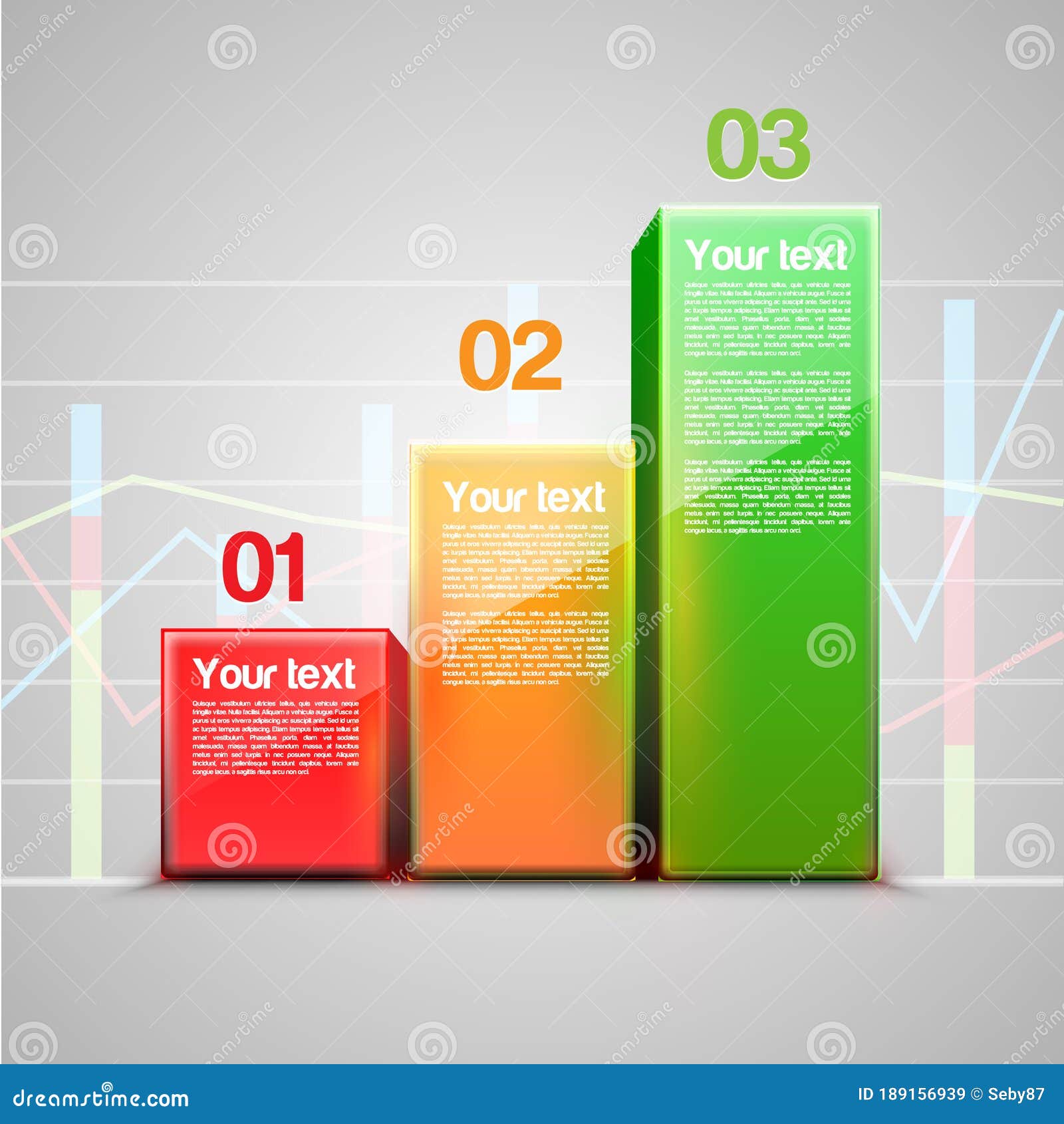 Graph numbered template stock vector. Illustration of glossy - 189156939