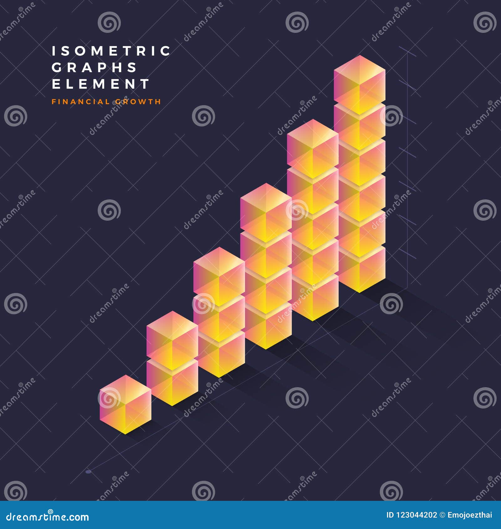 Isometric graph element stock vector. Illustration of digital - 123044202