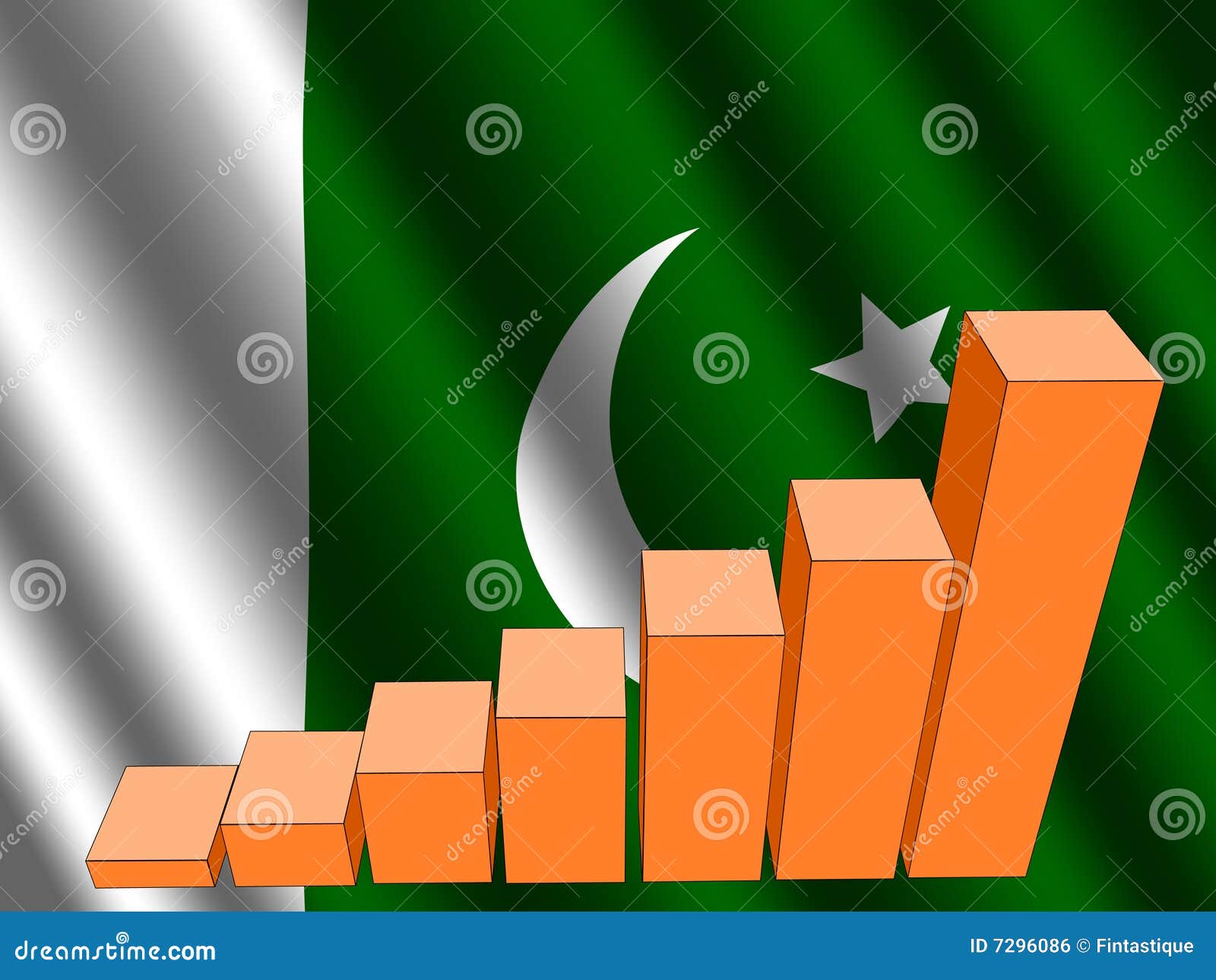 Graph on Pakistani flag stock illustration. Illustration of investment ...