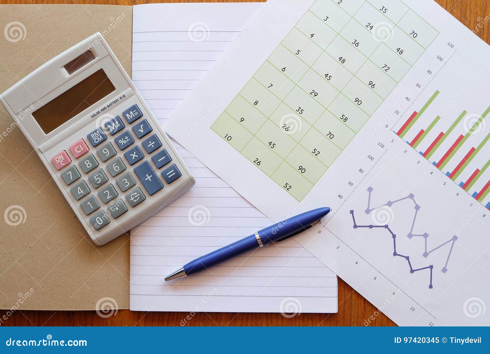 Graph paper and calculator stock image. Image of certificate - 97420345