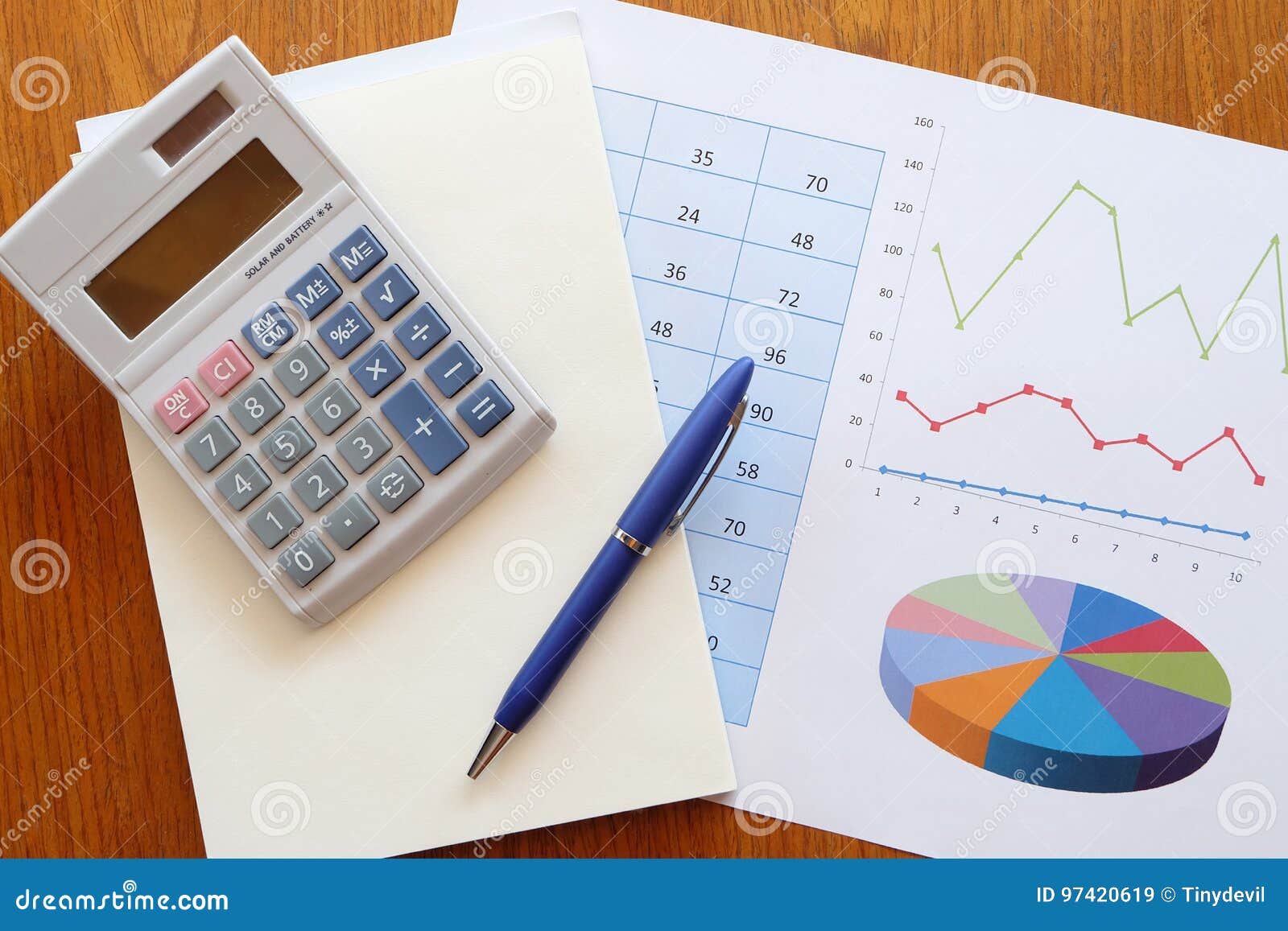 Graph paper and calculator stock image. Image of certificate - 97420619