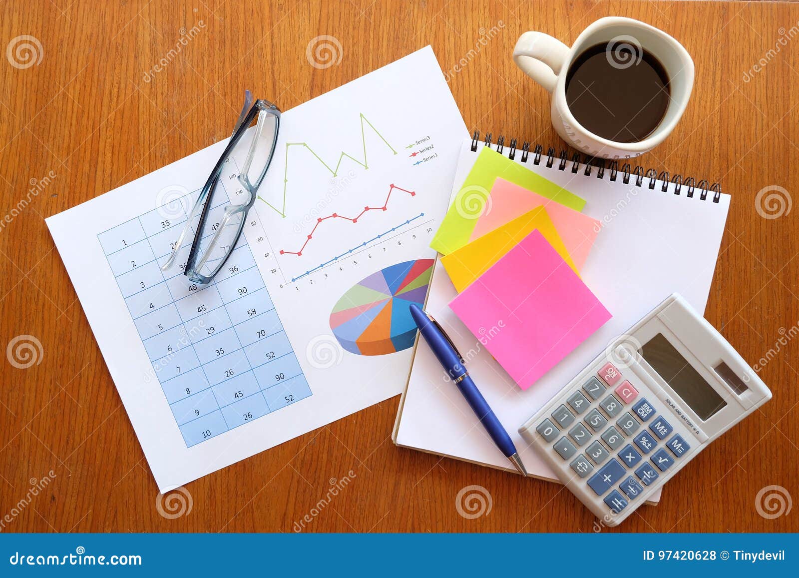 Graph paper and calculator stock photo. Image of calculating - 97420628