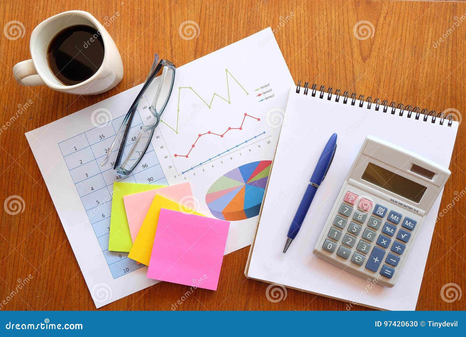 Graph paper and calculator stock photo. Image of computer - 97420630