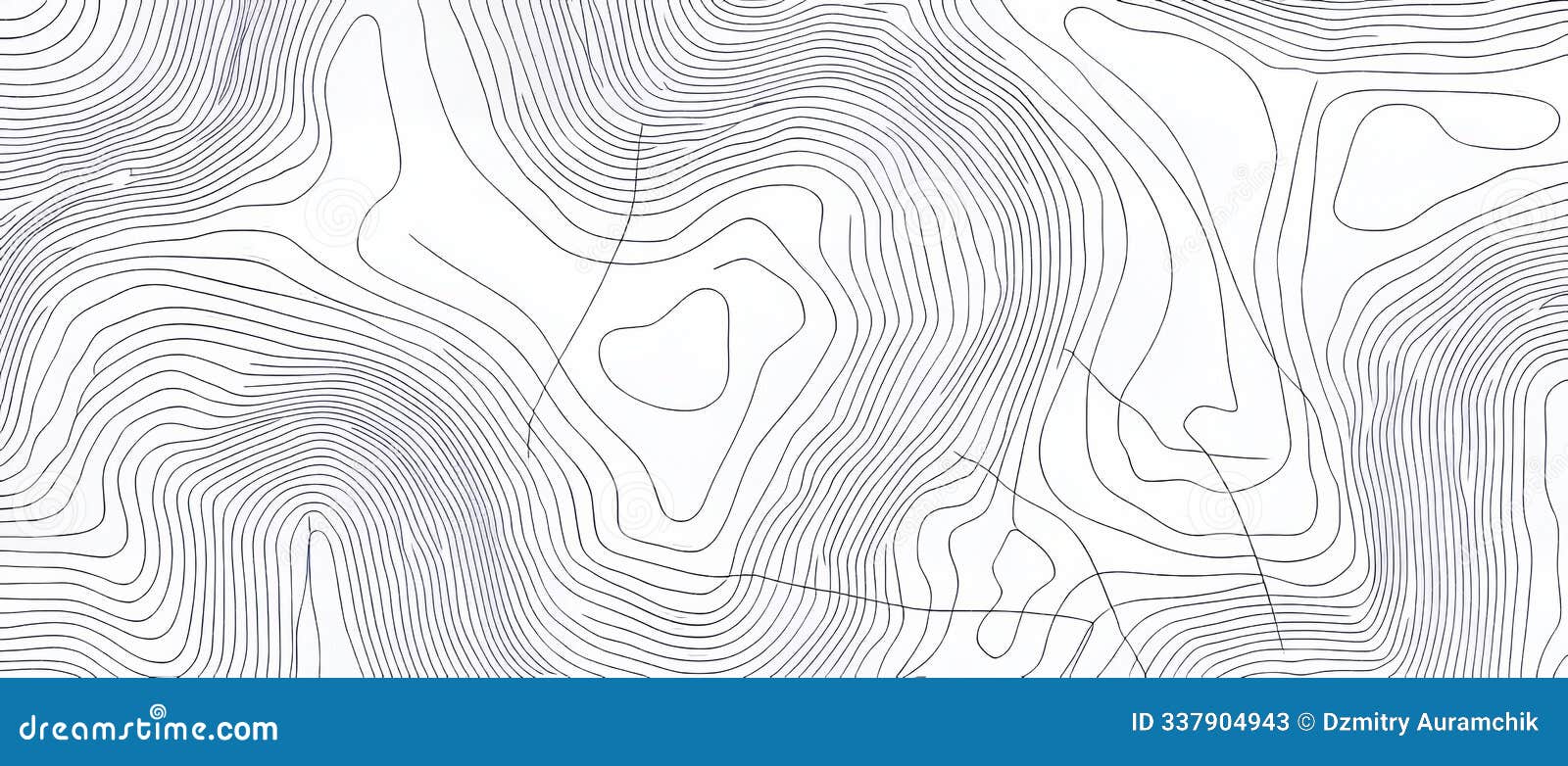 Graph Paper with Curved Reliefs in Blue. Topography Map Pattern ...