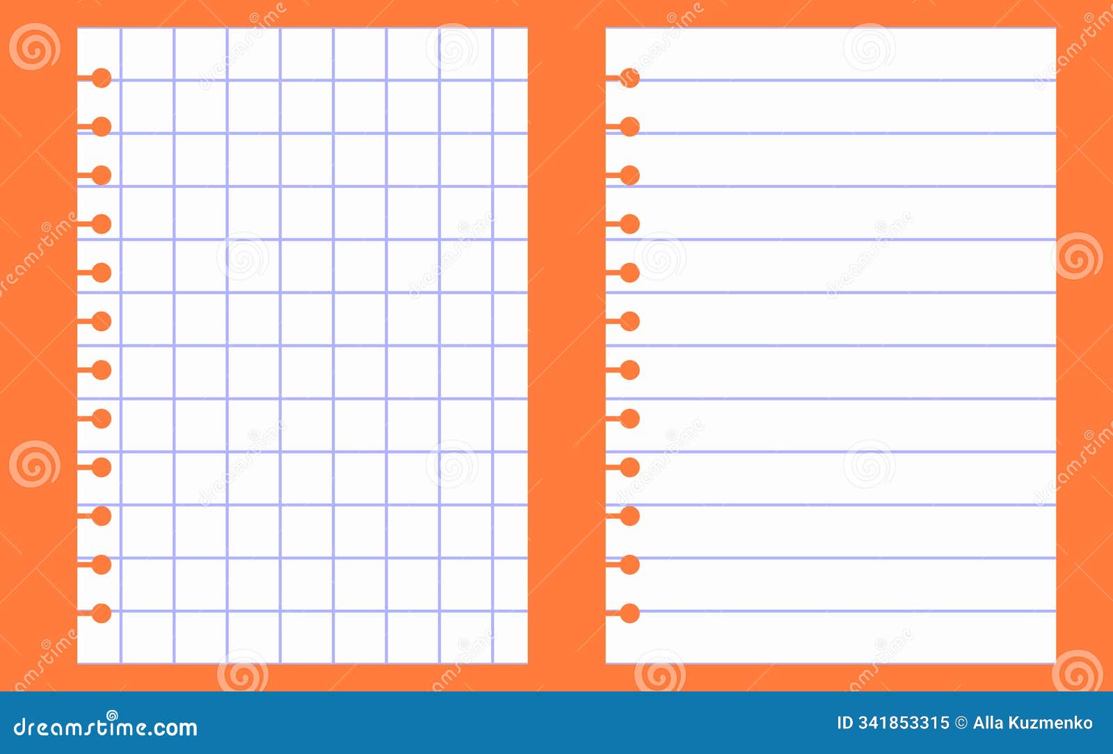 Graph Paper. Printable Lined and Squared Grid Paper with Color Lines ...