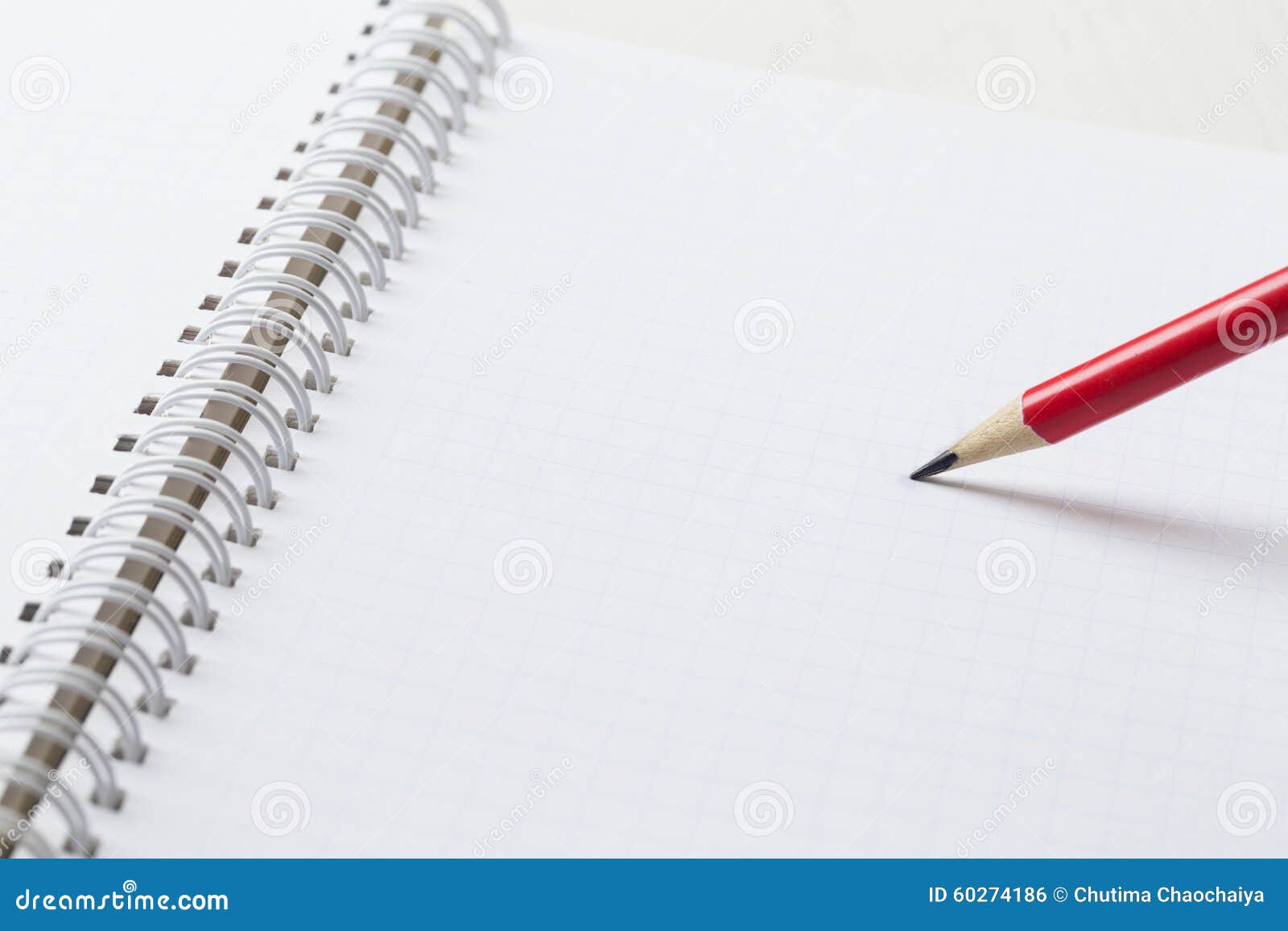 Graph Paper with Red Pencil Stock Photo - Image of note, paper: 60274186