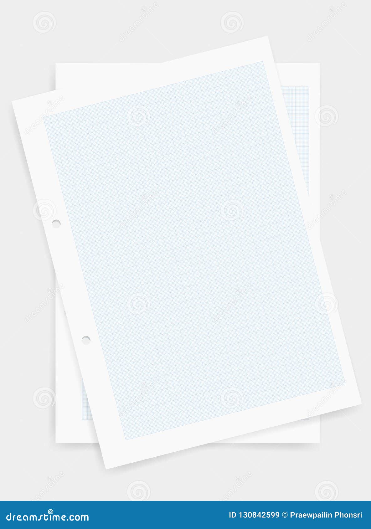 Graph Paper Sheet Background with Blue Pattern Area for Creative Stock ...