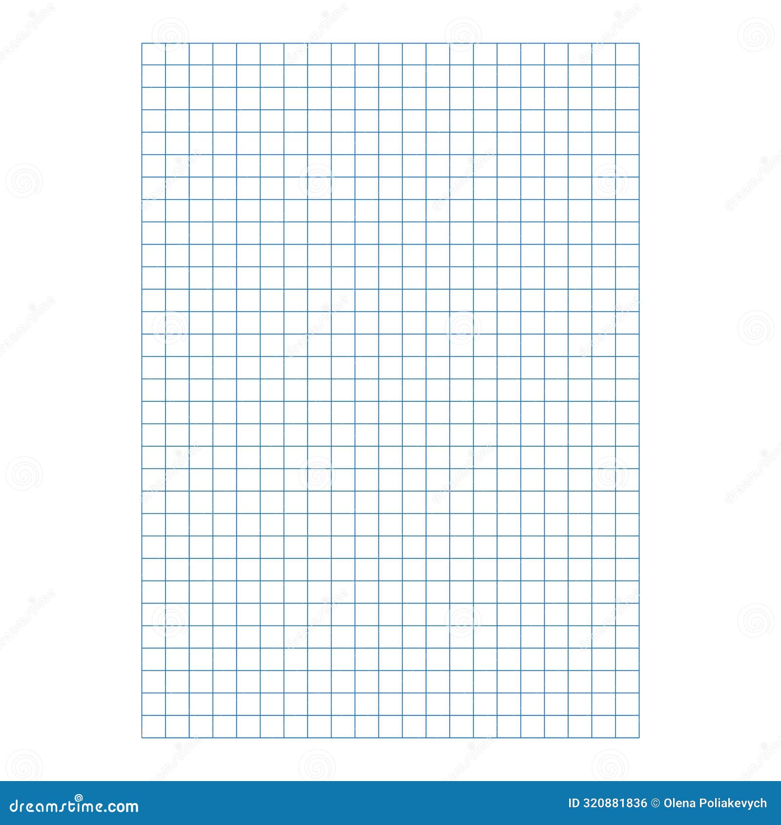 Graph Paper Sheet. Blue Grid. White Background. Vector Illustration ...