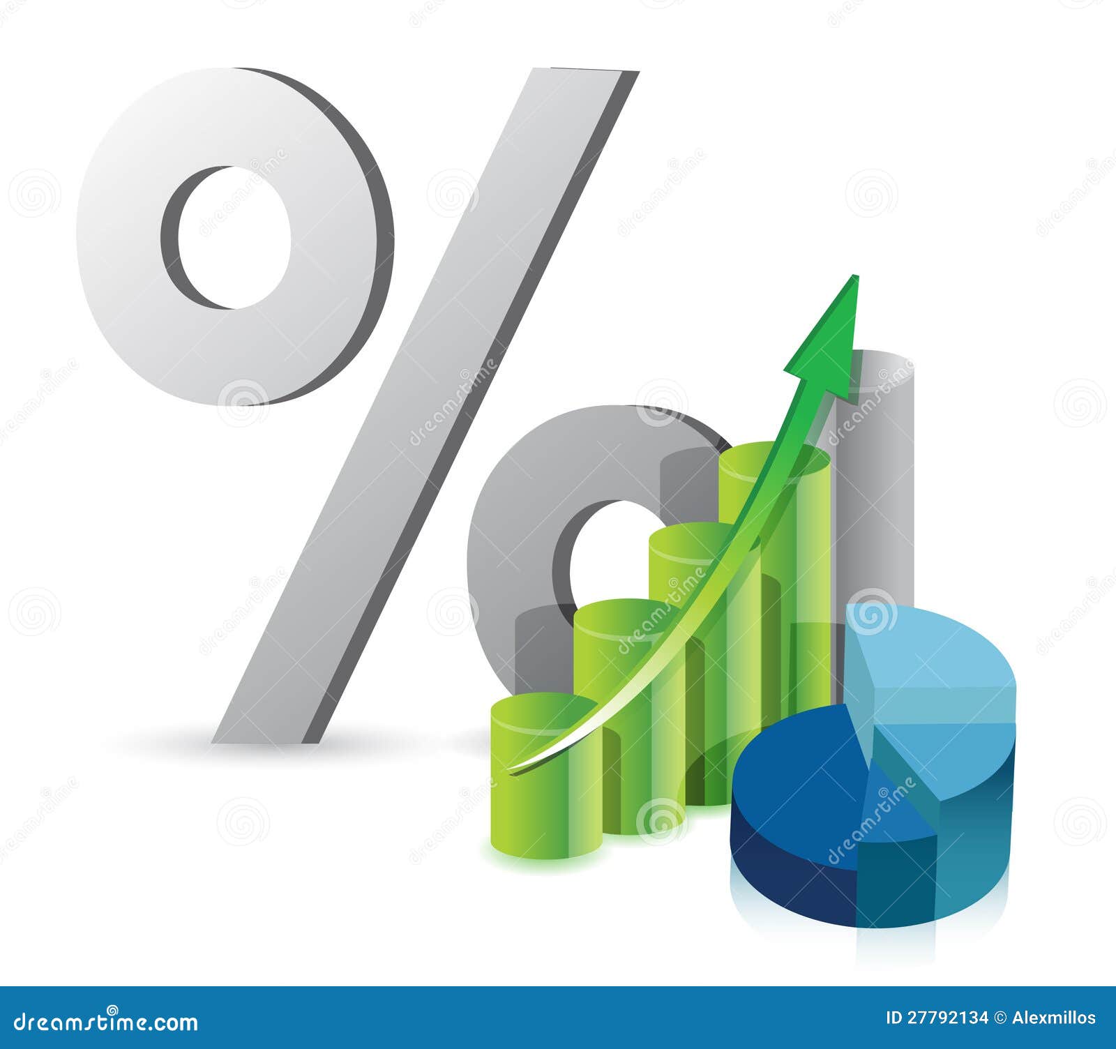 Graph Pie Chart and Discount Percentage Stock Illustration ...
