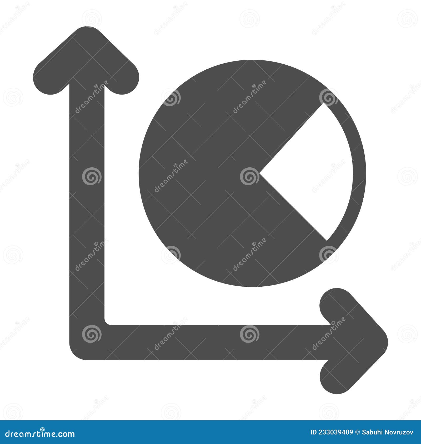 Graph and Pie Chart with One Third Fraction Solid Icon, Diagram Concept ...