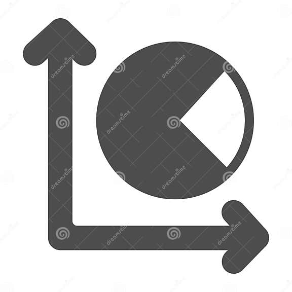 Graph and Pie Chart with One Third Fraction Solid Icon, Diagram Concept ...