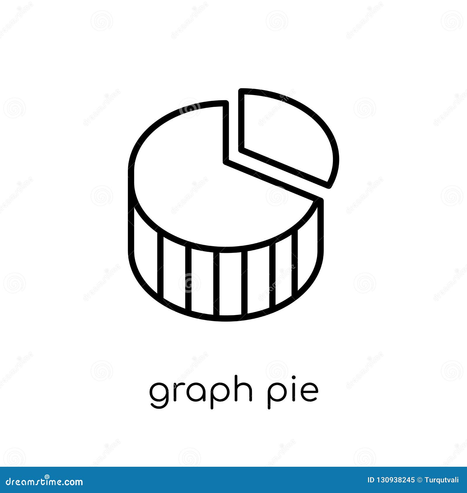 Graph Pie Icon. Trendy Modern Flat Linear Vector Graph Pie Icon Stock ...